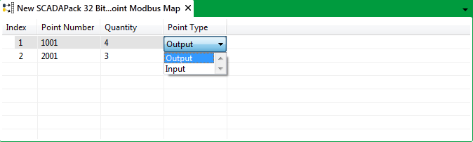 Dnp3 Scadapack Driver Guide Add And Edit The Entries In A 32 Bit Point Modbus Map Configuring